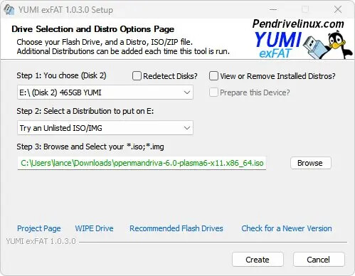 Create a Live OpenMandriva Linux Bootable USB